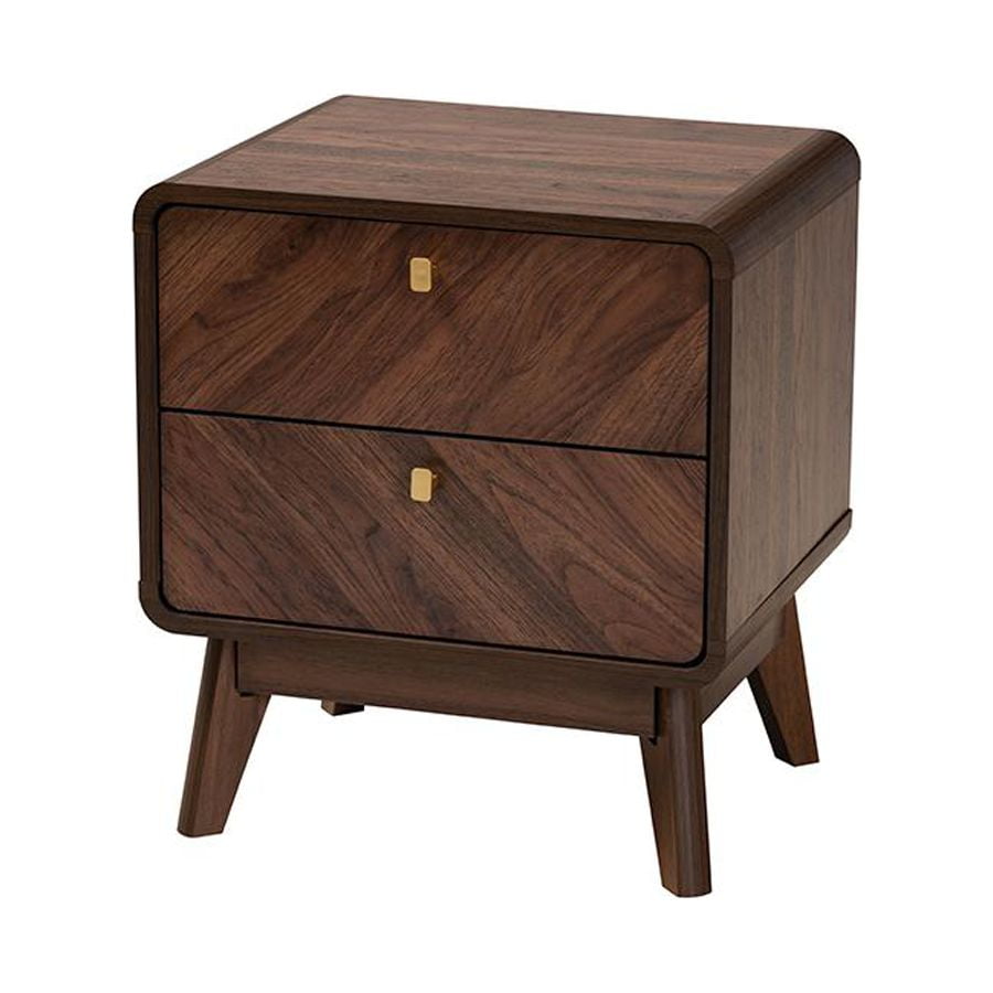 Baxton Studio Markell Mid-Century Modern Walnut Brown Finished Wood 2 ...