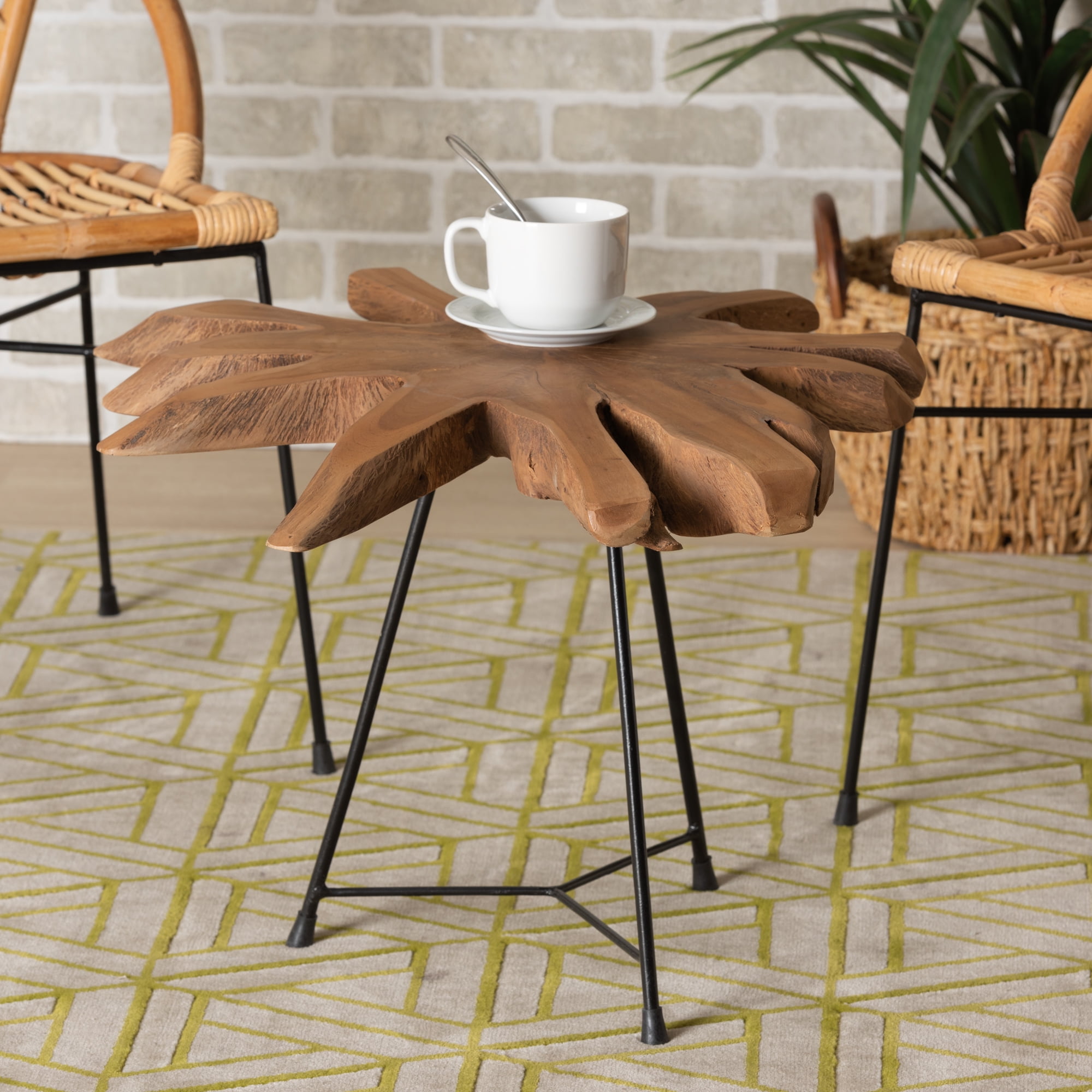 Free Shipping! bali & pari Merci Teak Root End Table Brown - Walmart.com