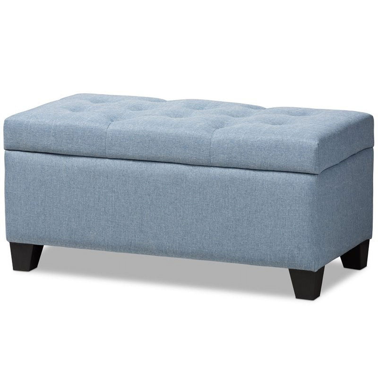 Baxton Studio Michaela Upholstered Storage Ottoman Bench in Light Blue ...