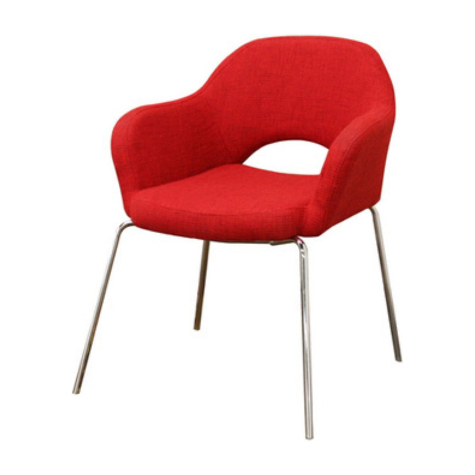 Baxton Studio Mid Century Modern Red Twill Executive Arm Chair ...