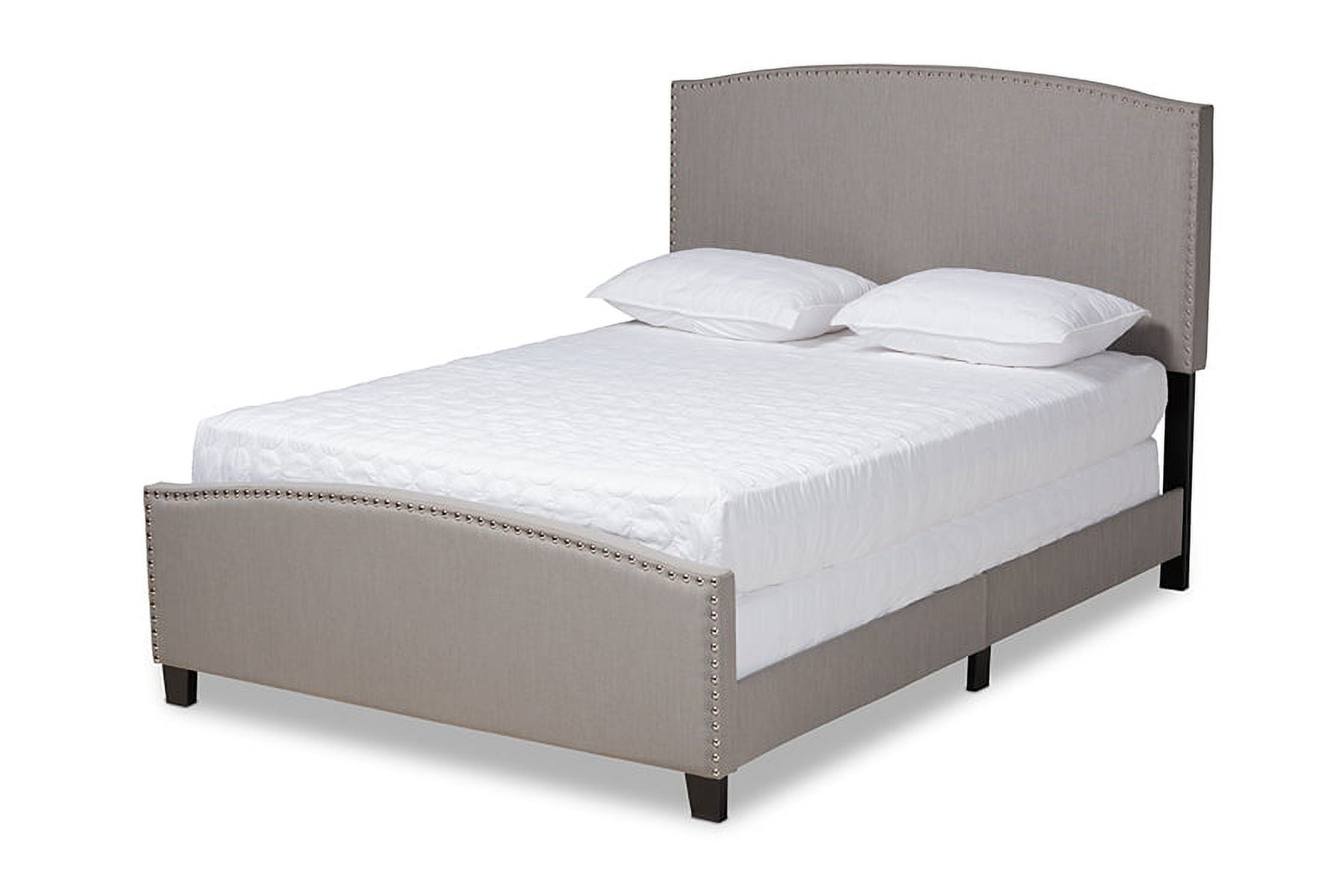 Baxton Studio Morgan Queen Size Grey Upholstered Panel Bed - Walmart.com