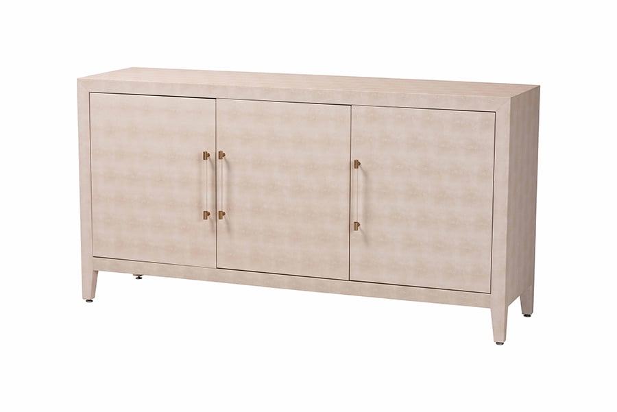 Baxton Studio Nira Faux Shagreen Sideboard - 3-Door Buffet Storage ...