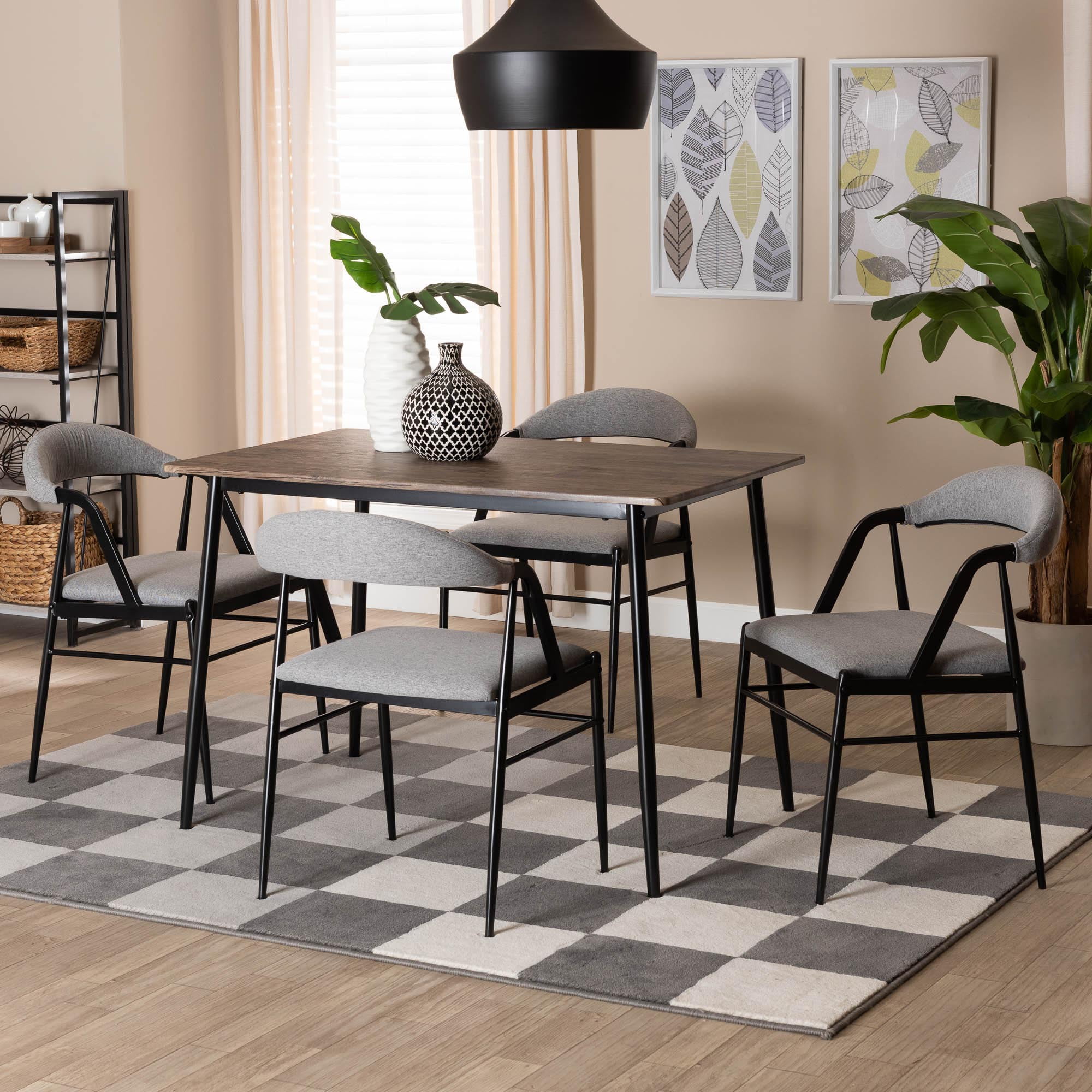 Baxton Studio Orrin Industrial Dining Set, 5-Piece, Black - Walmart.com