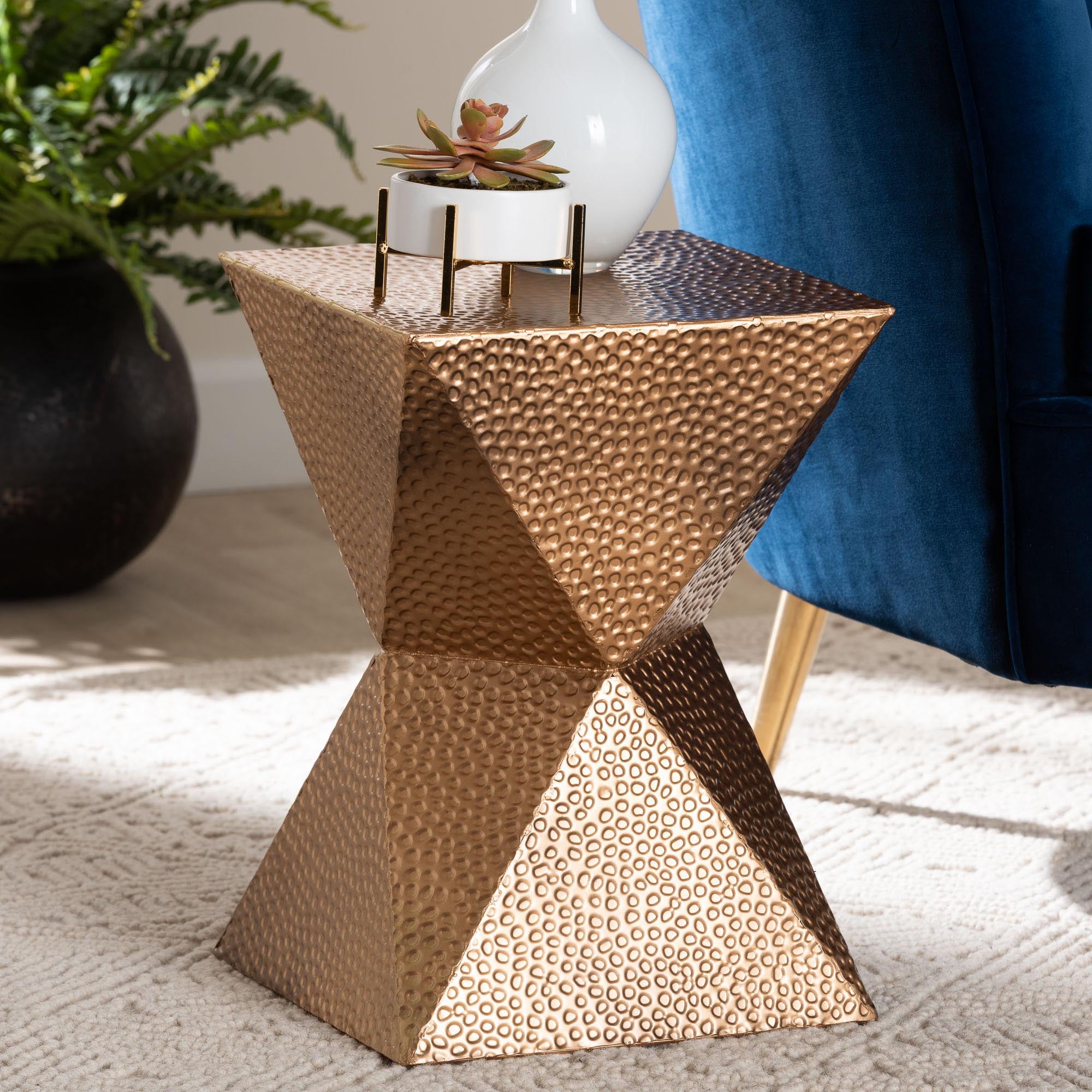 Baxton Studio Pacey Modern Accent Table, 12"W, Bronze - Walmart.com