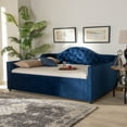 Baxton Studio Perry Royal Blue Velvet Button Tufted Full Size Daybed ...