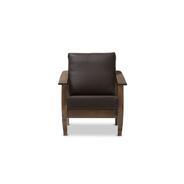 Baxton Studio Pierce Mid-Century Modern Walnut Brown Wood and Dark ...