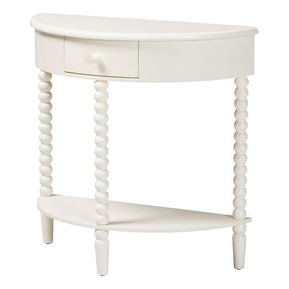 Baxton Studio Raynera Bobbin-Leg Demilune Console Table Half-Moon ...