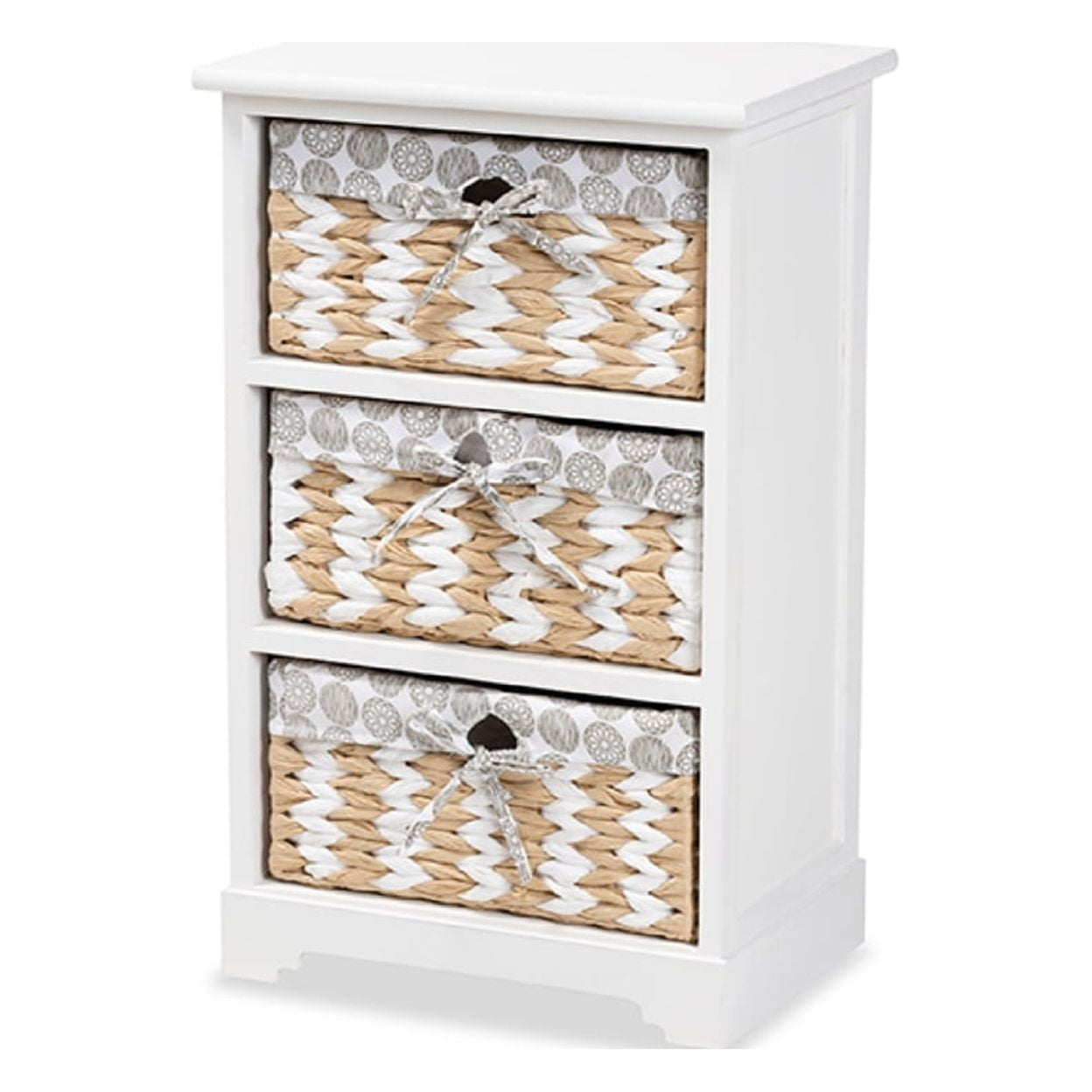 Baxton Studio Rianne Modern Transitional White Finished Wood 3-Basket ...