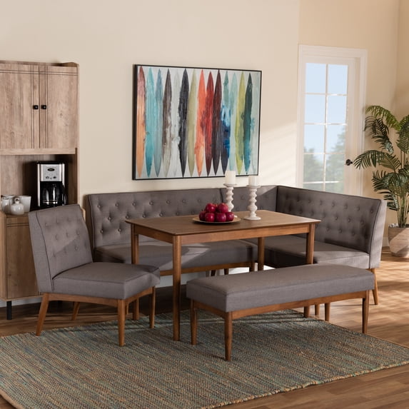 Free Shipping! Baxton Studio Mid-Century Modern Grey Fabric Walnut 5 ...