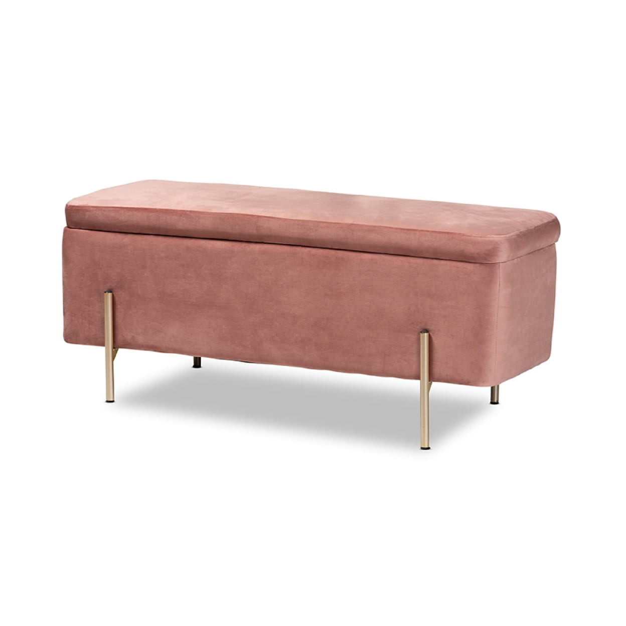 Baxton Studio Rockwell Contemporary Glam and Luxe Blush Pink Velvet ...