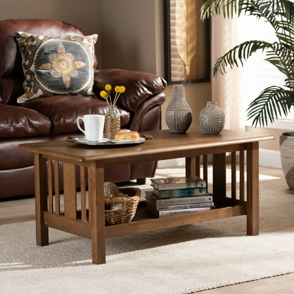 Baxton Studio Rylie Traditional Transitional Mission Style Walnut Brown ...