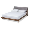 Baxton Studio Sante Adult King Mid-Century Platform Beds with Button ...