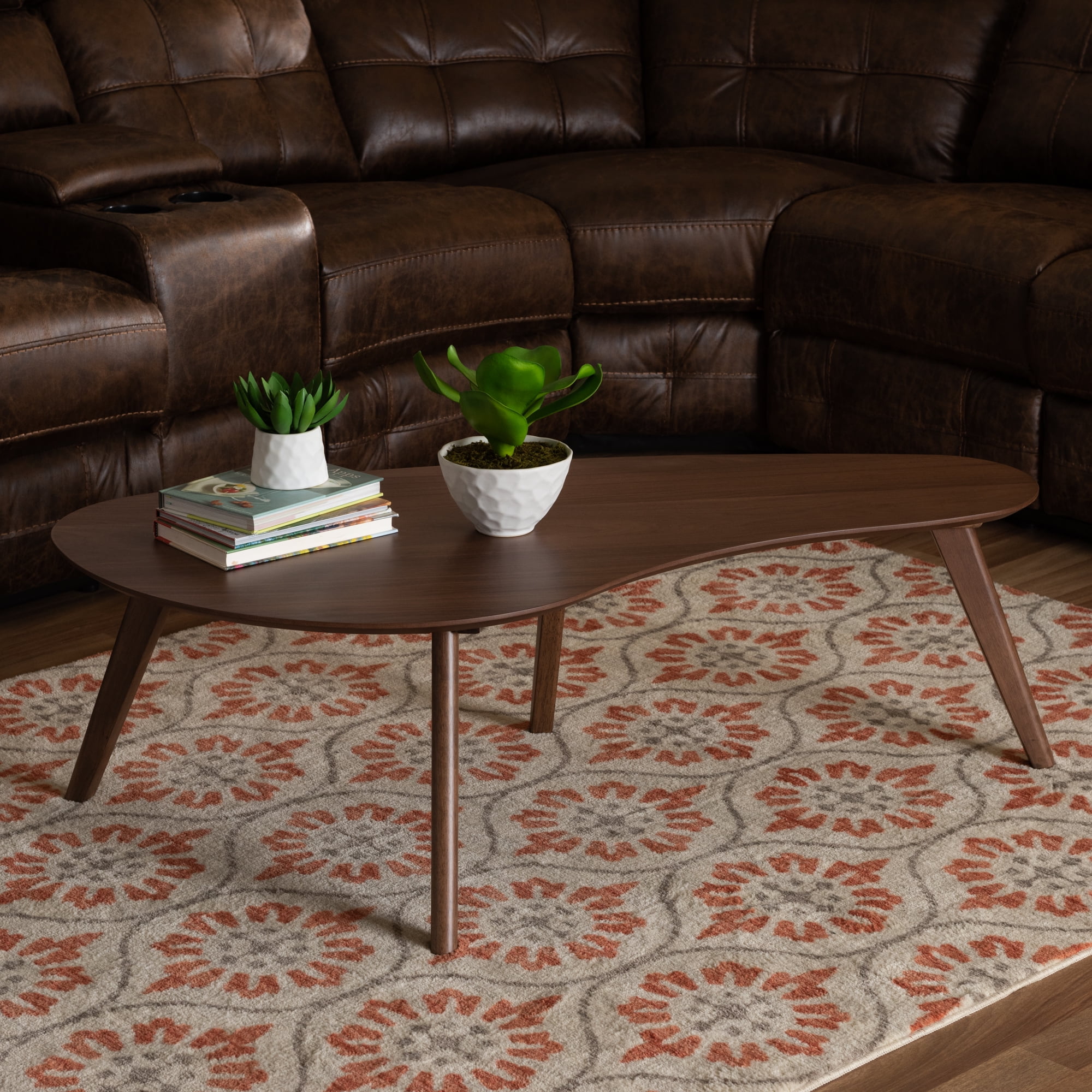 Baxton Studio Scarlette Mid-Century Modern Walnut Finished Coffee Table ...