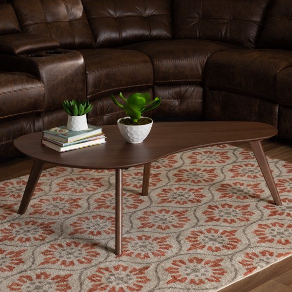 Baxton Studio Scarlette Mid-Century Modern Walnut Finished Coffee Table ...