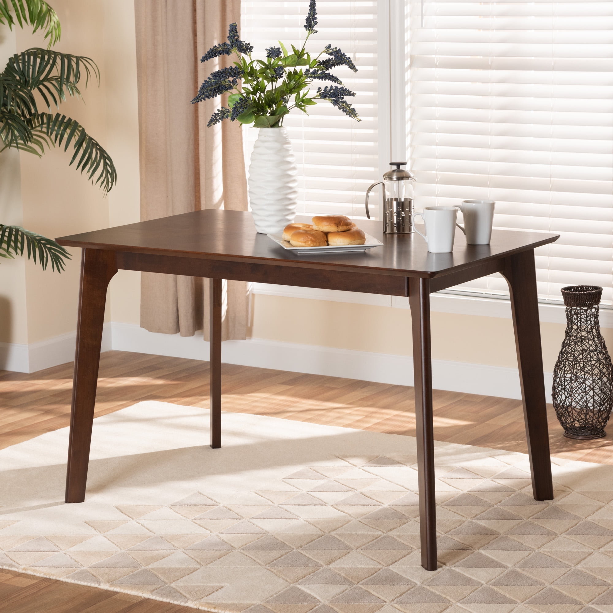 Baxton Studio Seneca Dining Table - Dark Brown - Seats 4 - Walmart.com