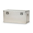 Baxton Studio Serge French Industrial Silver & Wooden Metal Storage ...