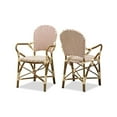 Set of 2 Baxton Studio Seva Classic French Indoor and Outdoor Beige and ...
