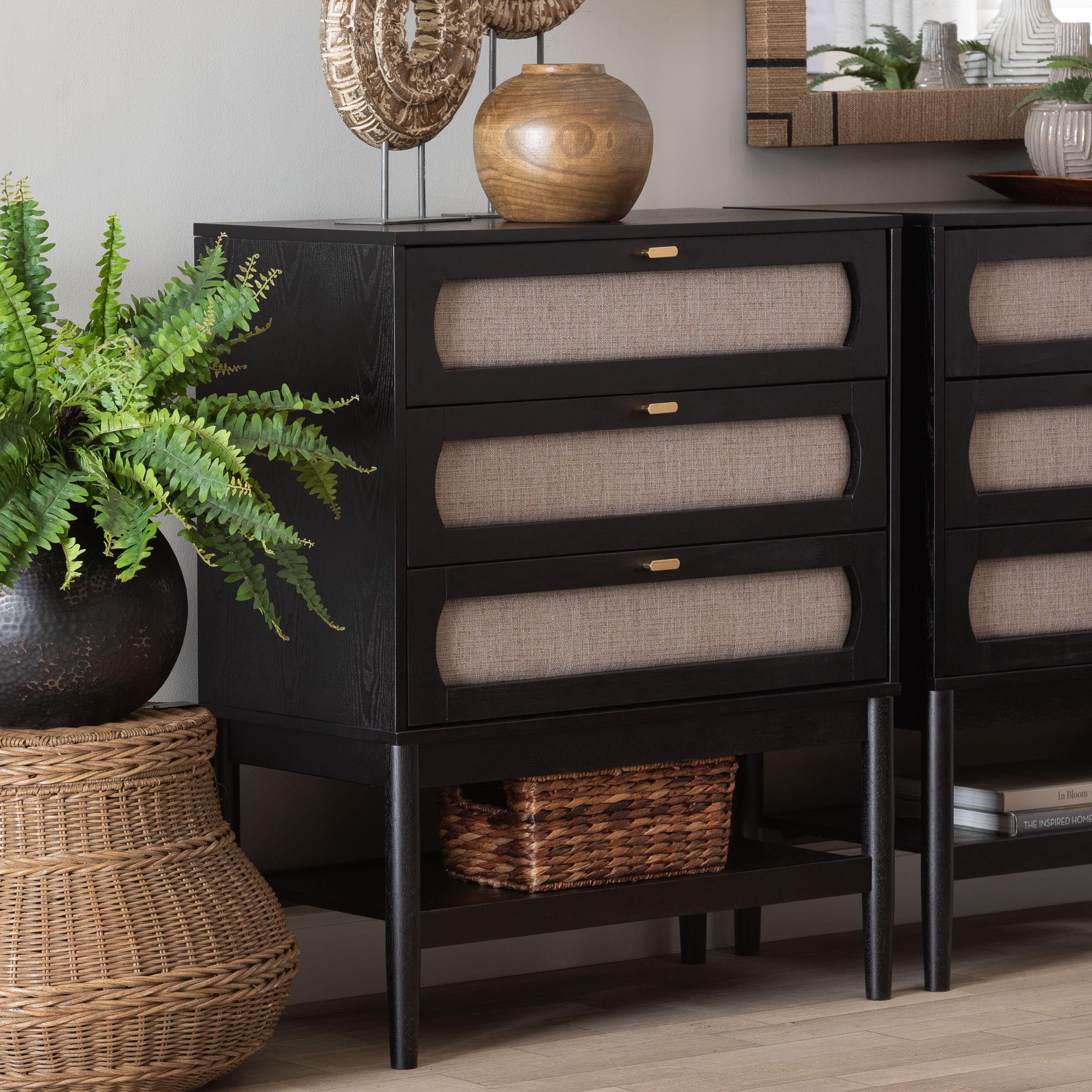 Baxton Studio Shirin Mid-Century Chest - 3-Drawer Beige - Walmart.com