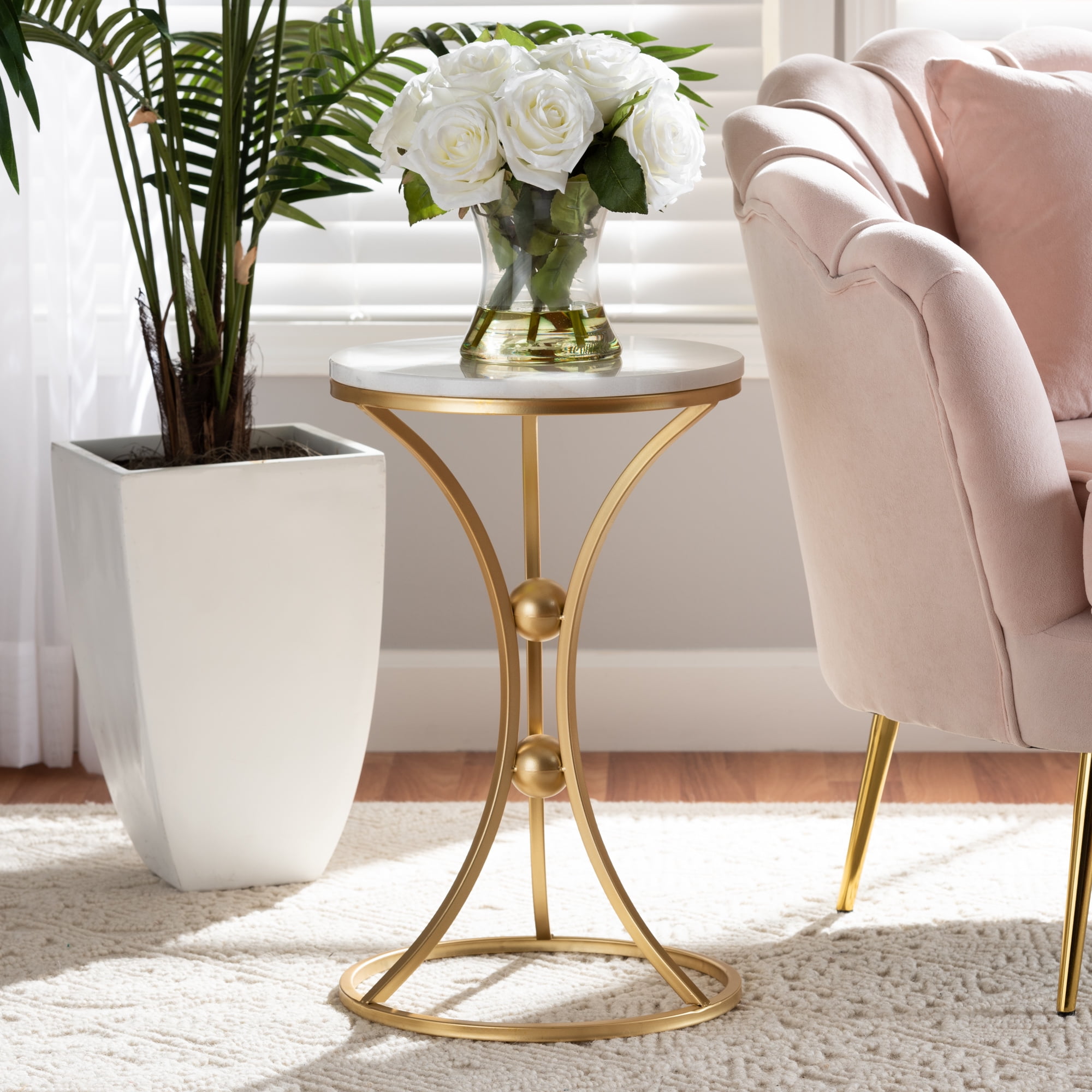 Free Shipping! Baxton Studio Tarmon Modern Gold Metal End Table with ...