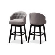 Baxton Studio Gradisca Upholstered Swivel Bar Stool - Set of 2 ...