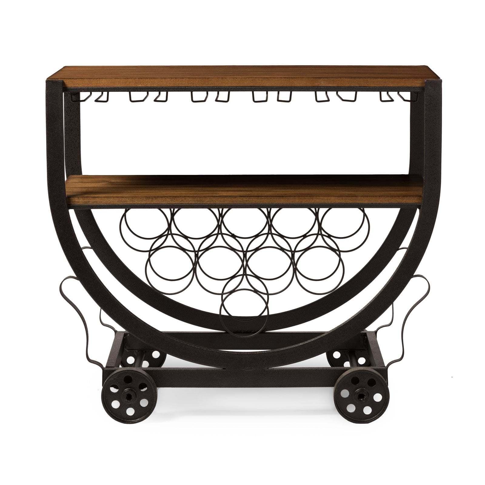 Baxton Studio Triesta Antiqued Vintage Industrial Metal and Wood ...