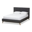 Zinus Amelia 41" Wood Platform Bed Frame with Upholstered Headboard ...
