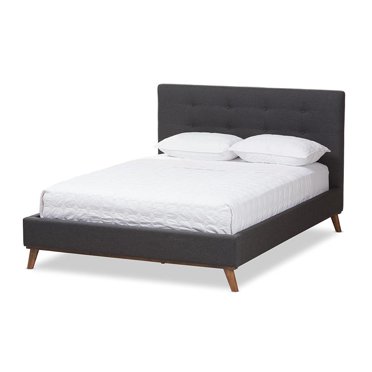 Zinus Amelia 41" Wood Platform Bed Frame with Upholstered Headboard ...
