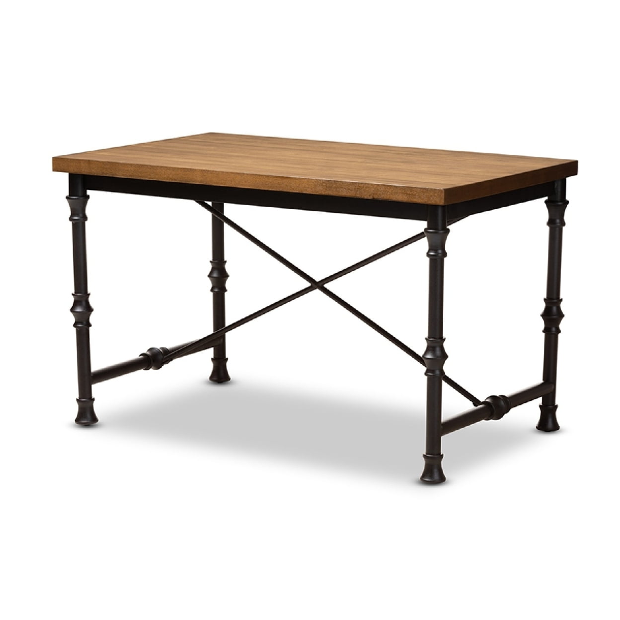 Baxton Studio Verdin Criss Cross Desk, Wood/Bronze Finish - Walmart.com