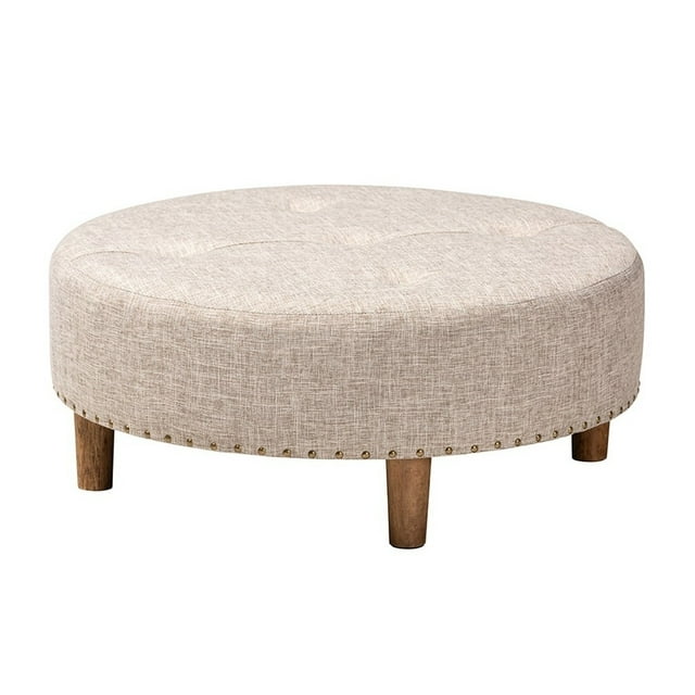 Baxton Studio Vinet Contemporary Beige Fabric Tufted Padded Coffee ...