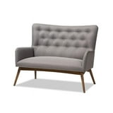 Baxton Studio Waldmann Mid-Century Modern Grey Fabric Upholstered ...
