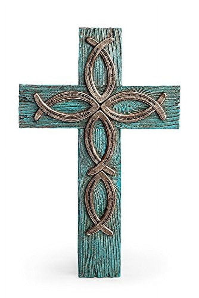 Bay Area Housewares Ichthus Jesus Fish Crucifix - Large Wall Cross 15.5 ...