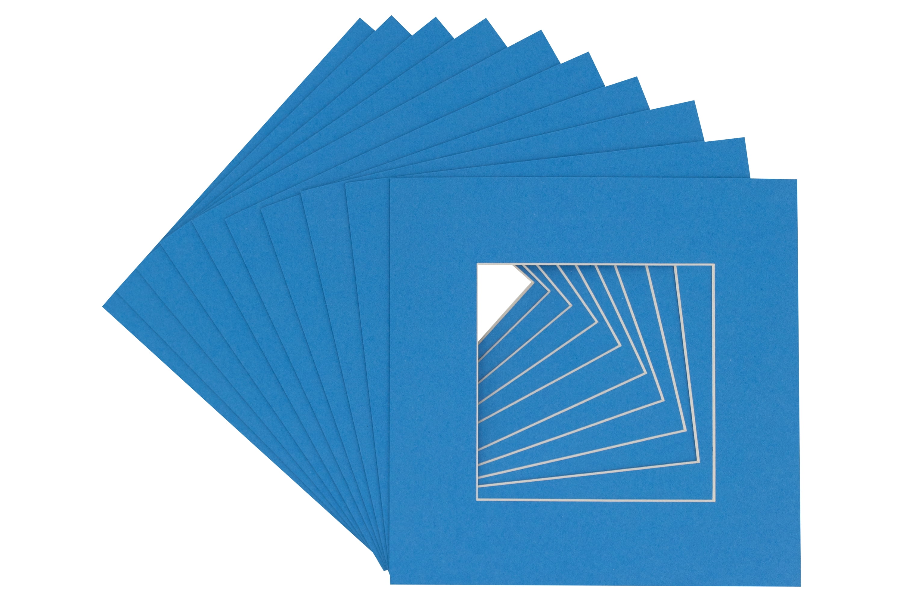 Bay Blue Acid Free 7x7 Square Picture Frame Mat with White Core Bevel ...