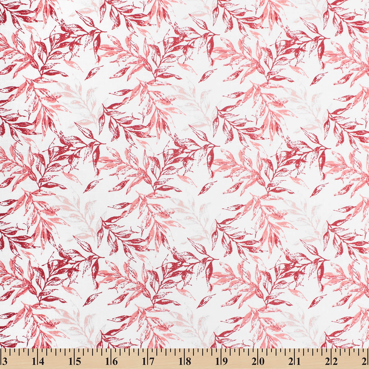 Bay Leaf Print Linen-Look Polyester Cotton 58" Fabric By The Yard ...