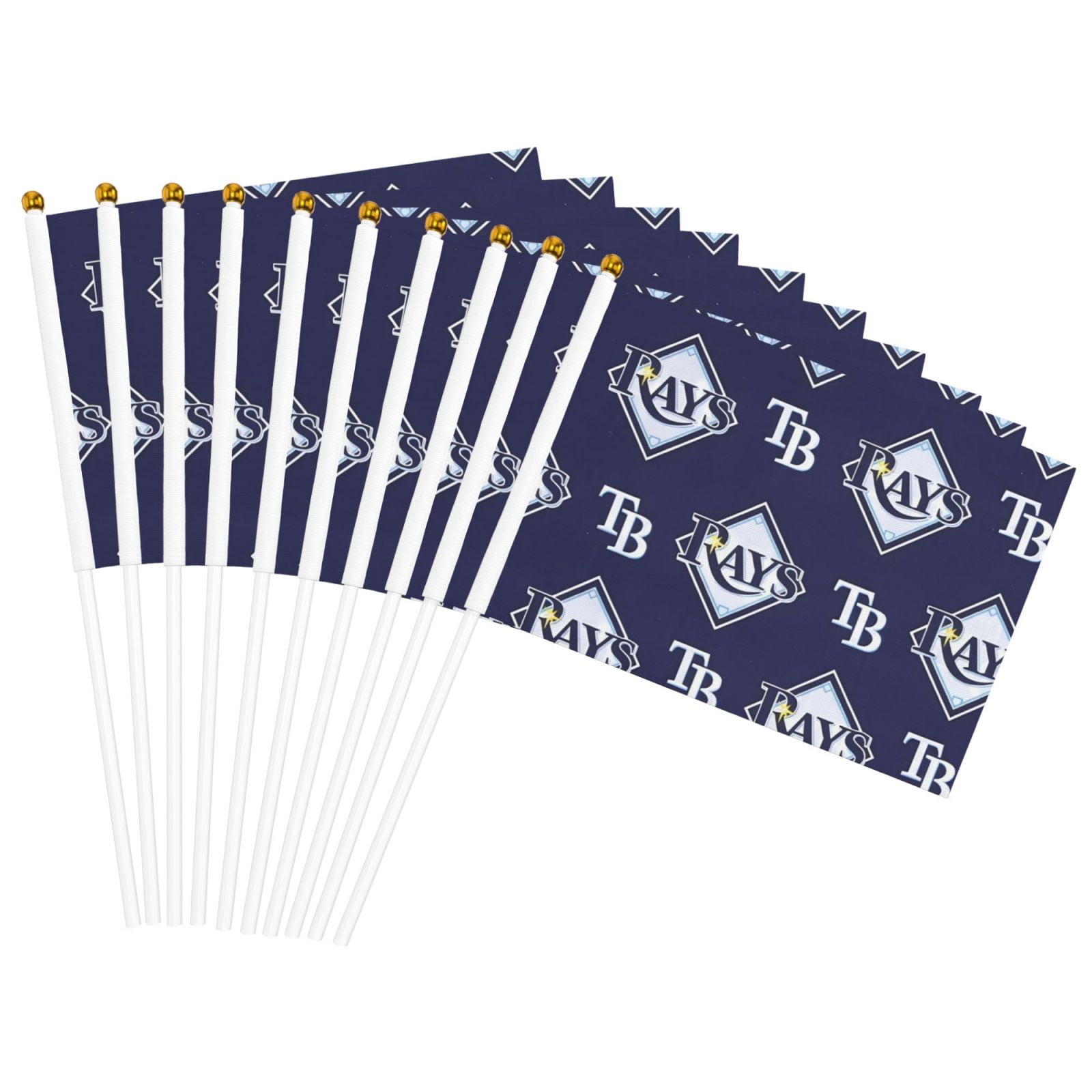 Bay_Rays Baseball Team Double Sided Hand Waving Flag(Pack of 6 or 10 ...