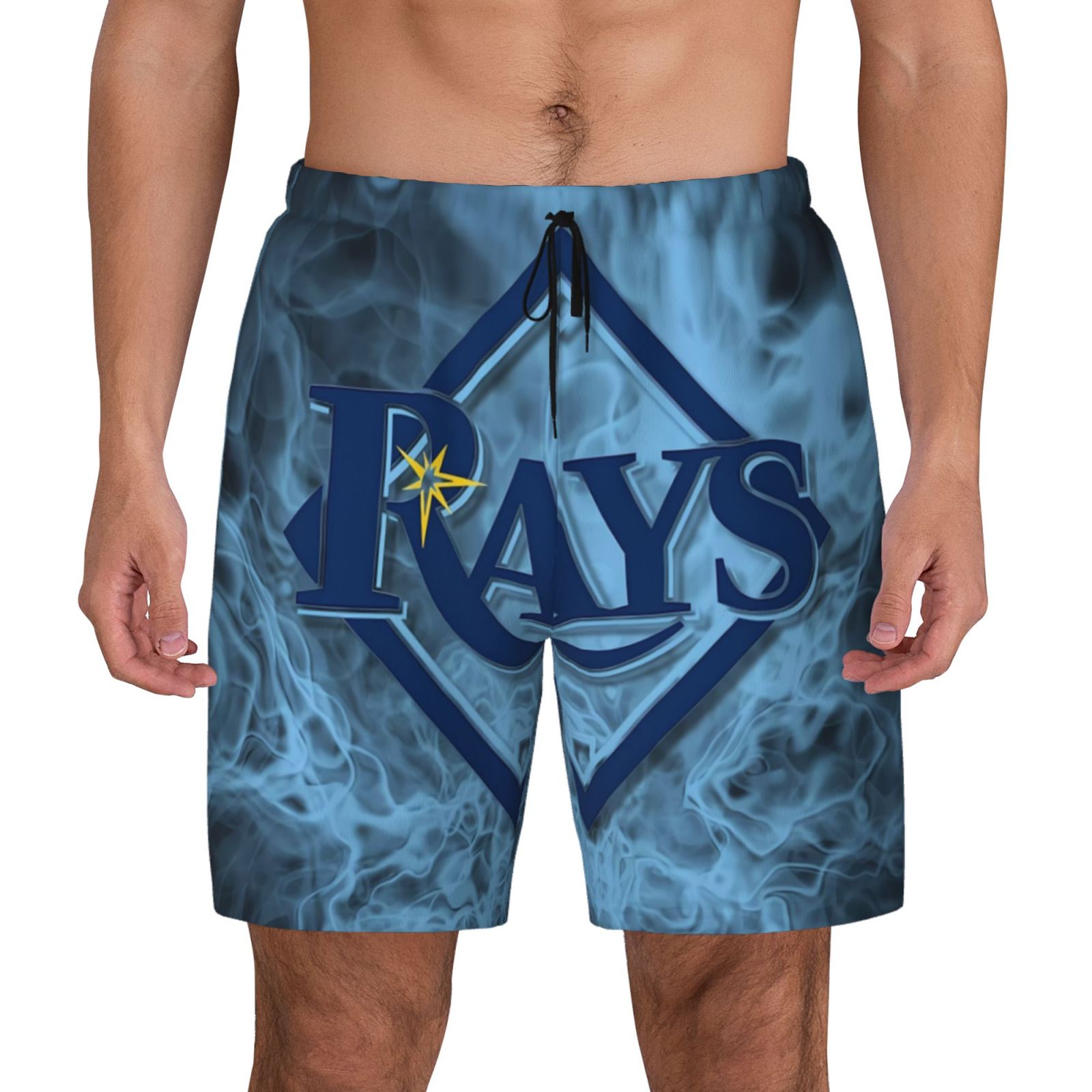 Bay_Rays Men's Double-layer Beach Shorts Quick Dry Dive Swim ...