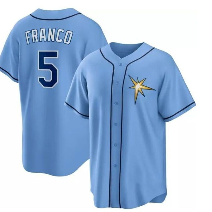 Bay_Rays Wander Franco#5 Player Jersey Men & Youth Sport Team Fans Tee ...