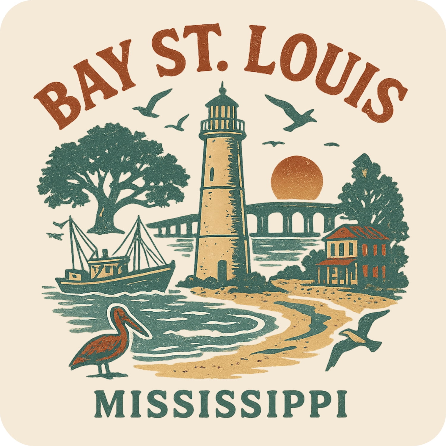 Bay St. Louis Mississippi Keepsakes Souvenir Vinyl Sticker ...