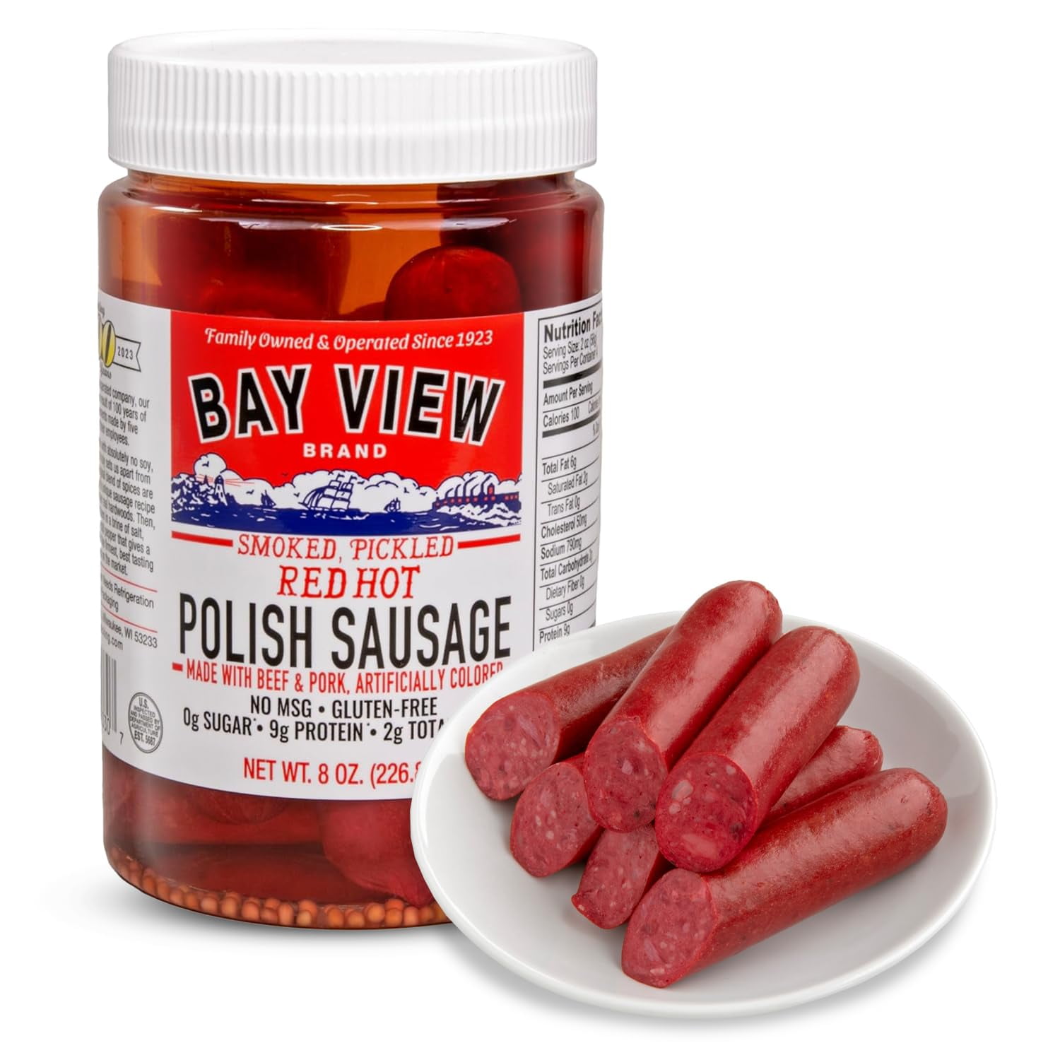 Bay View Smoked Pickled Polish Sausage Red Hot 8oz - Walmart.com
