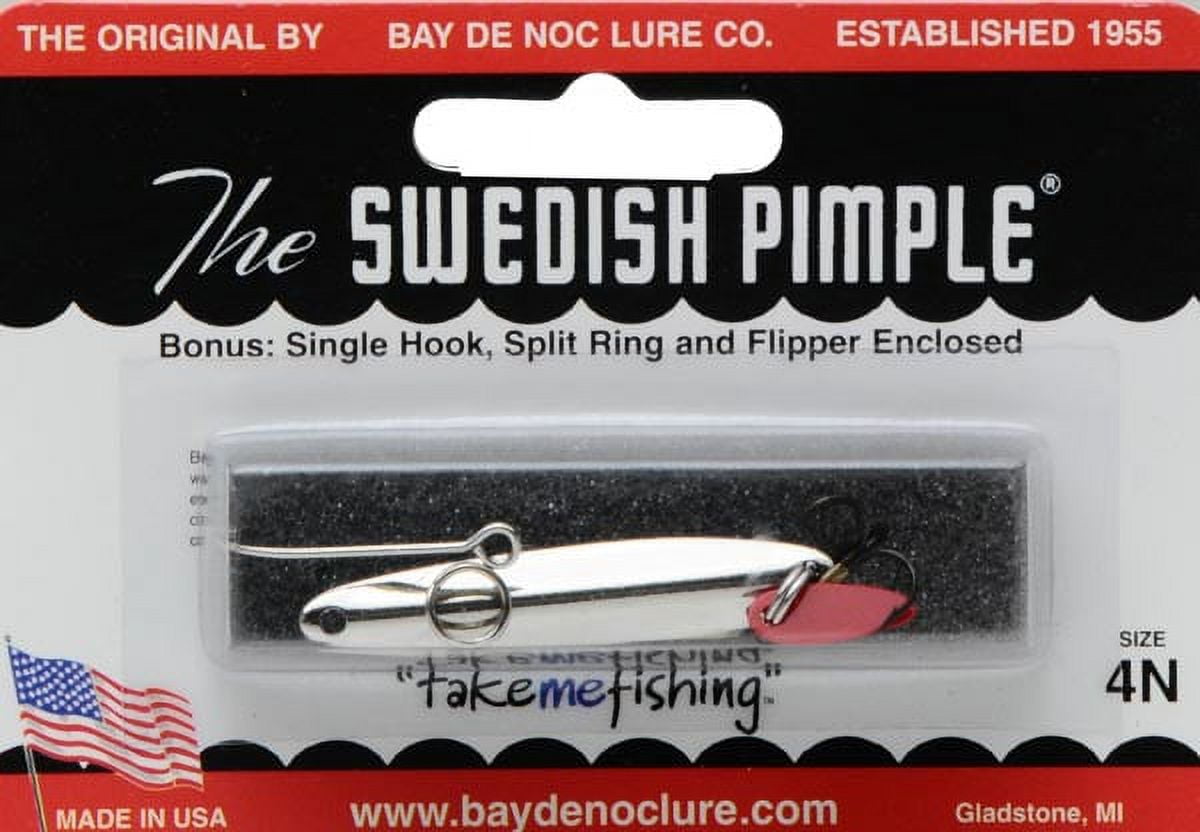 Bay de Noc Swedish Pimple Jigging Spoon 1/4oz Nickel - Walmart.com
