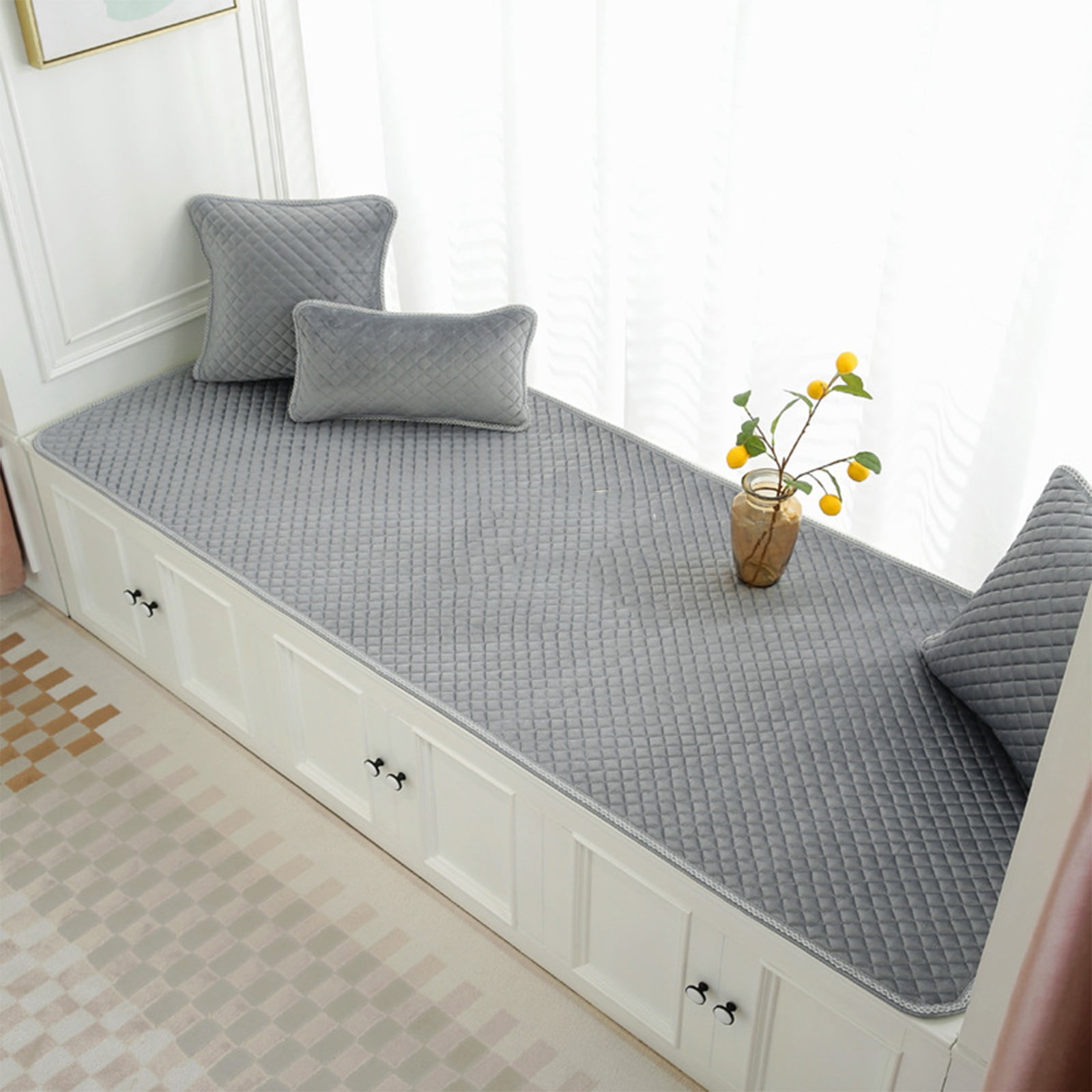 Bay window pad, plush bay window mat, window Sill Mat Floor to ceiling ...