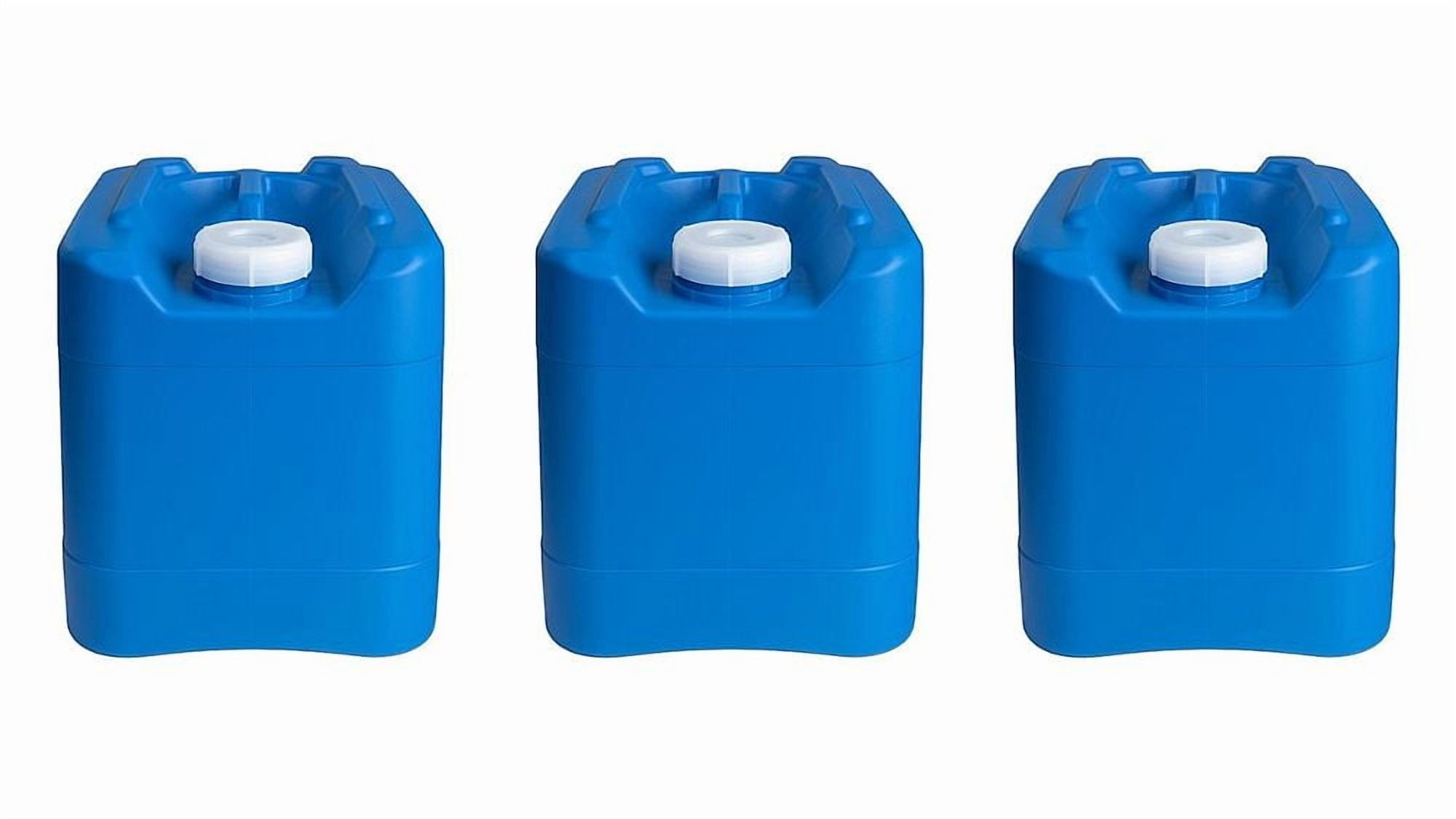 BayTec Containers 4 Gallon Closed-Head Plastic Jug, Blue, 3 Pack ...