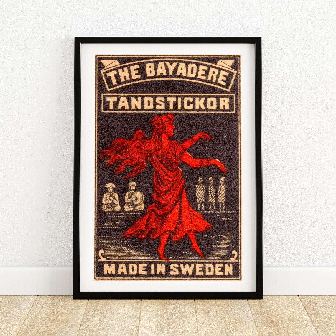 Bayadere Tandstickor Art Print Swedish Matchbox Label Vintage ...