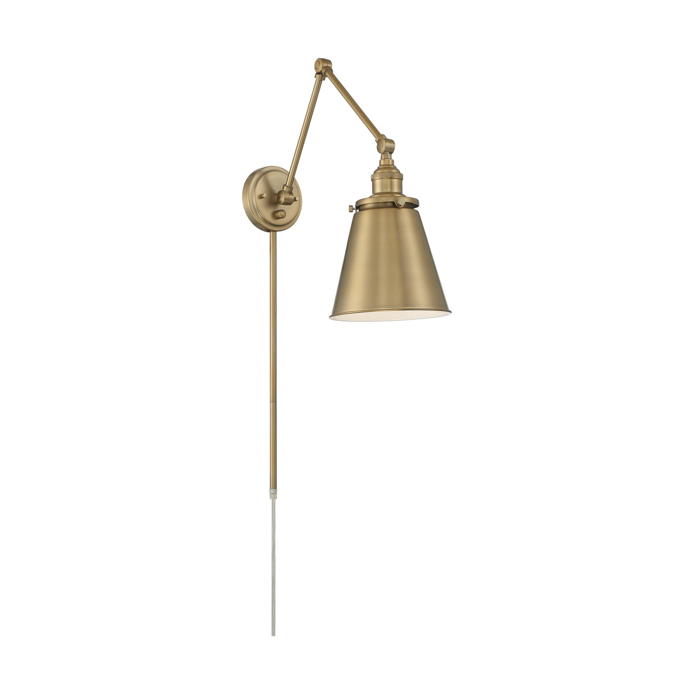 Nuvo Lighting Bayard Swing Arm Lamp Burnished Brass with Switch ...