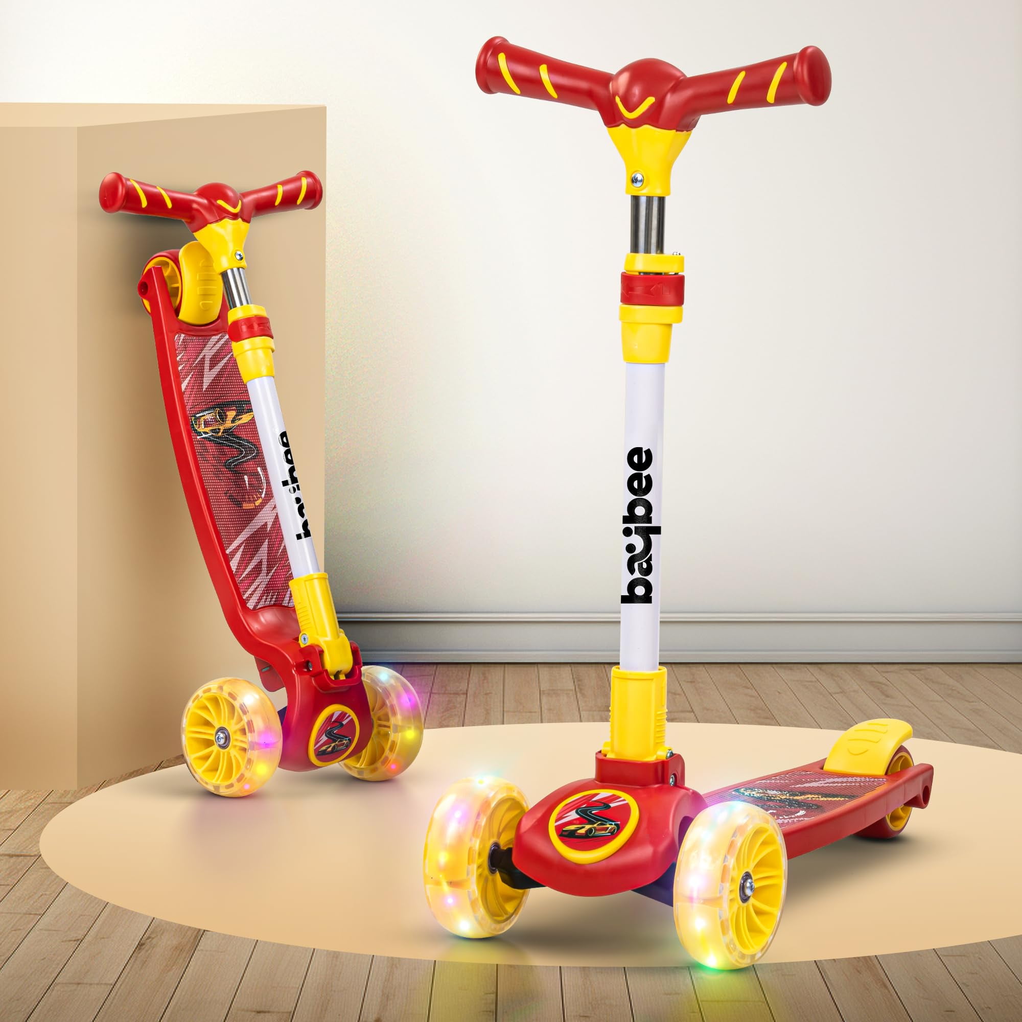 Baybee Kitty Kick Scooter for Kids, Foldable Kids Scooter with 4 Height ...