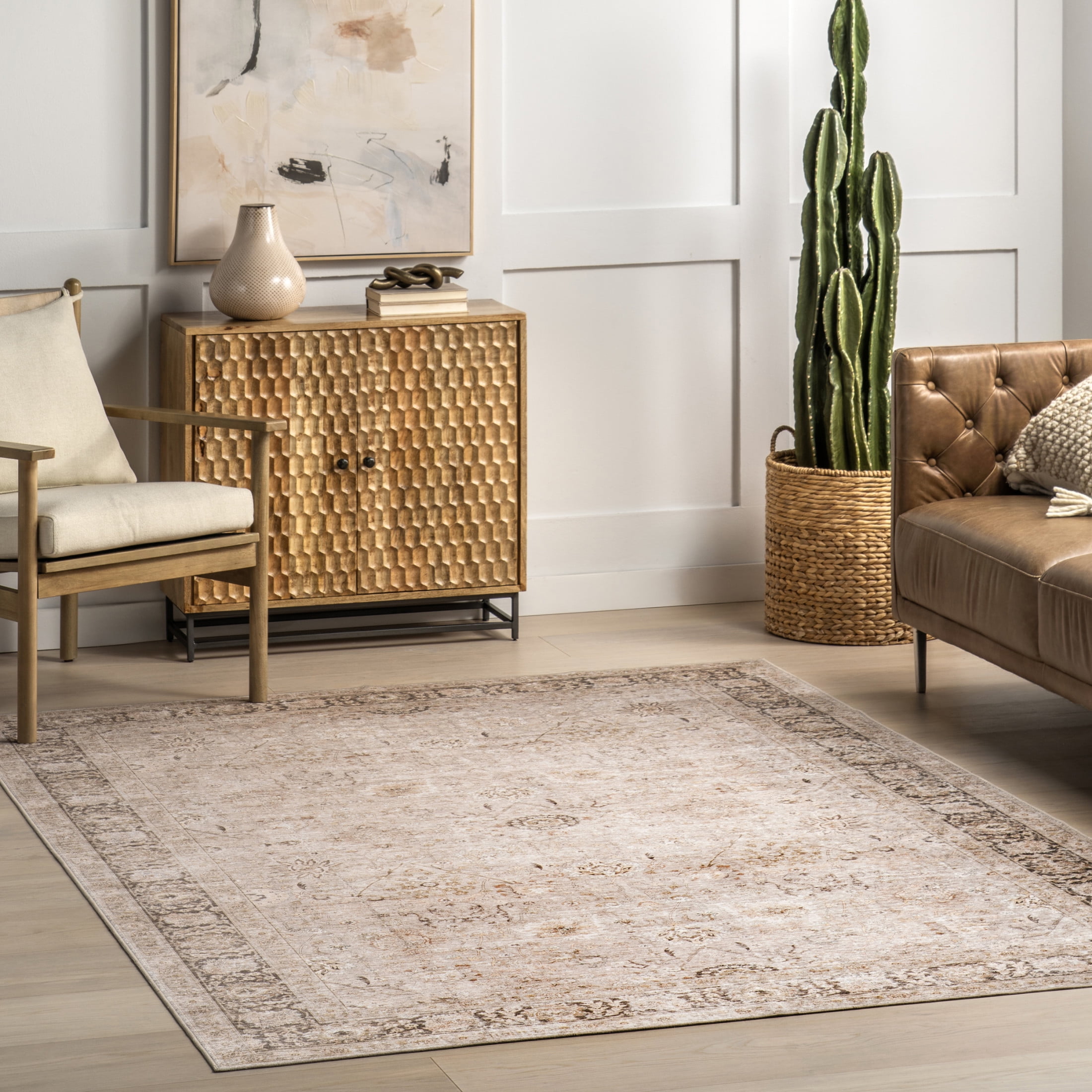 Rugs USA Bayberry Spill Proof Vintage Machine Washable Area Rug, 8' x ...