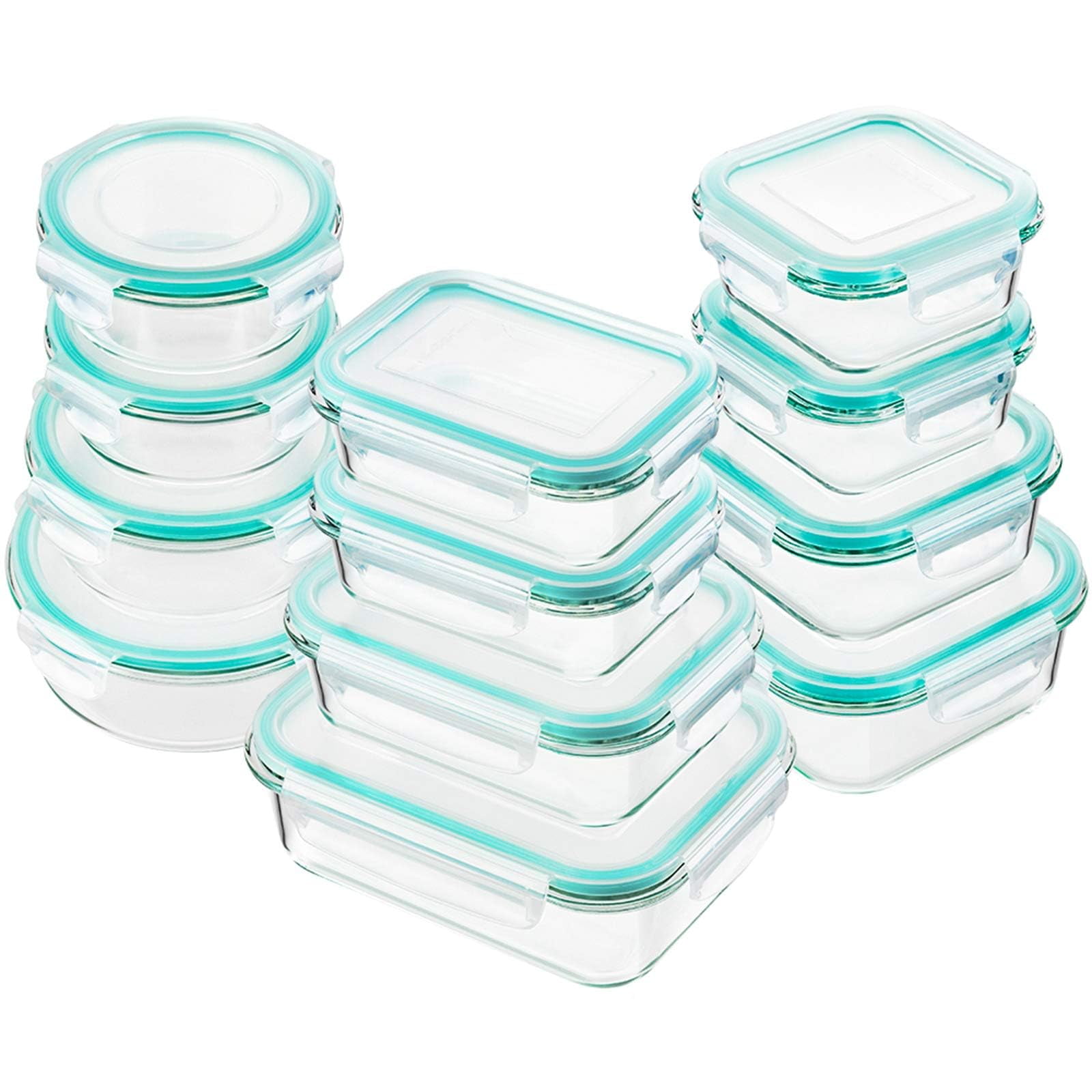 Bayco Glass Food Storage Containers with Lids, [24 Piece] Meal Prep ...