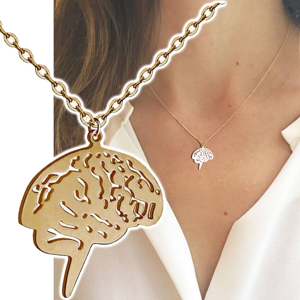 Baycosin Brain Pendants Human Organ Necklaces Titanium Plated Tricolor ...