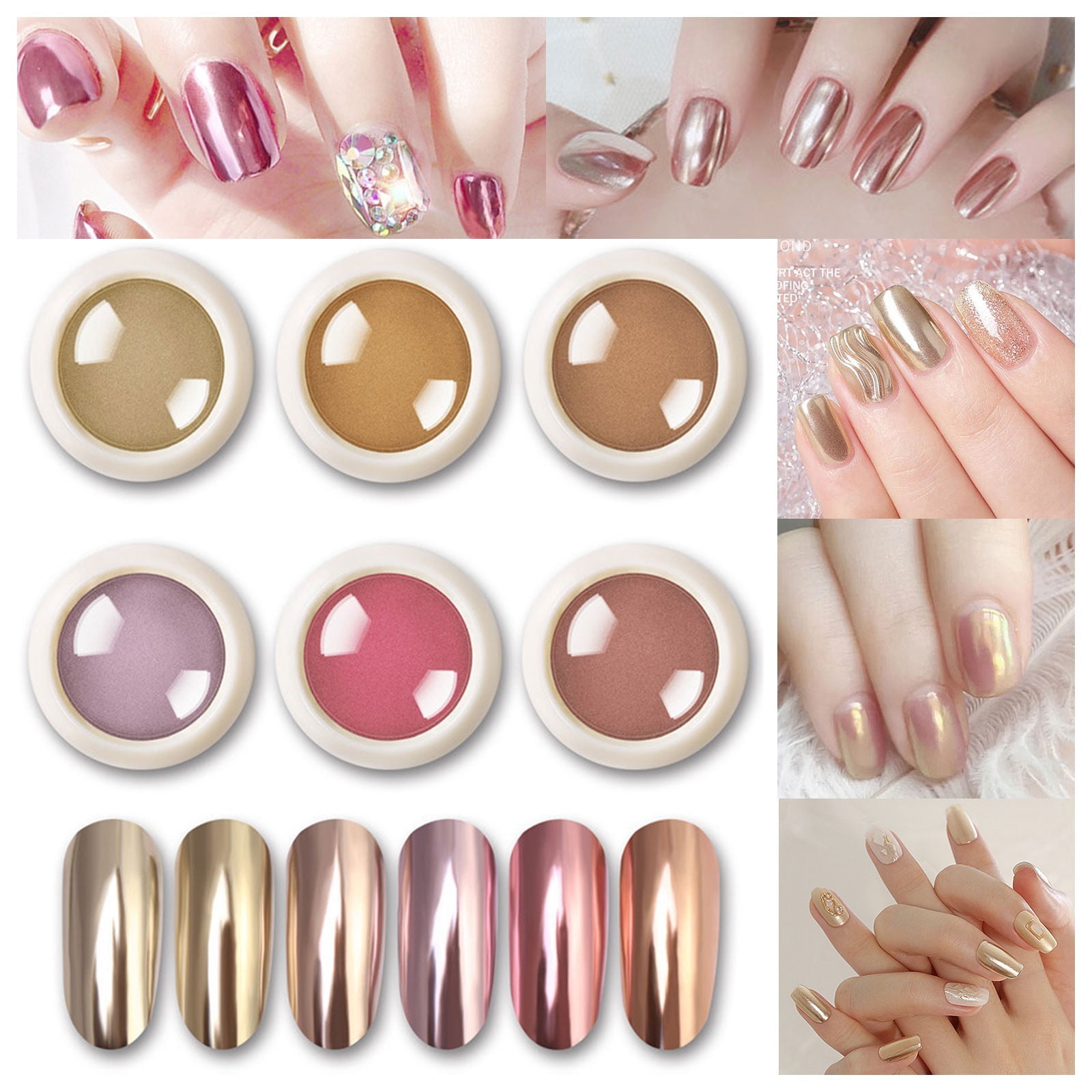 Baycosin Nail Fairy Mirror Powder Super Bright Local Gold Magic Mirror ...