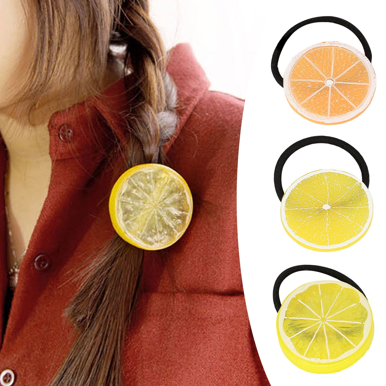 Baycosin Pack Of 1 Hair Clips Orange Hair Orange Discs Elastic Hair ...