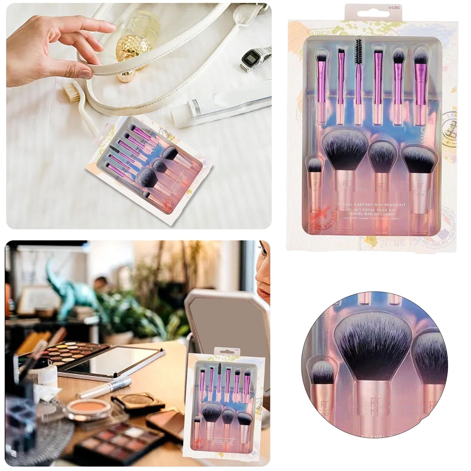 Baycosin Travel Mini Brush Kit Makeup Brushes For Eyeshadow Highlight Powder & Concealer Mini ...